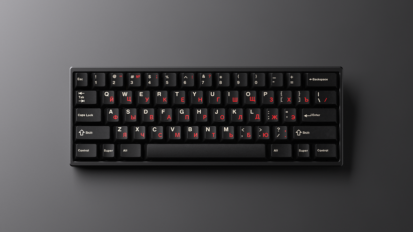[In-Stock] GMK CYL BLACK SNAIL Red Cyrillic Alphas & Deskmat – GEONWORKS